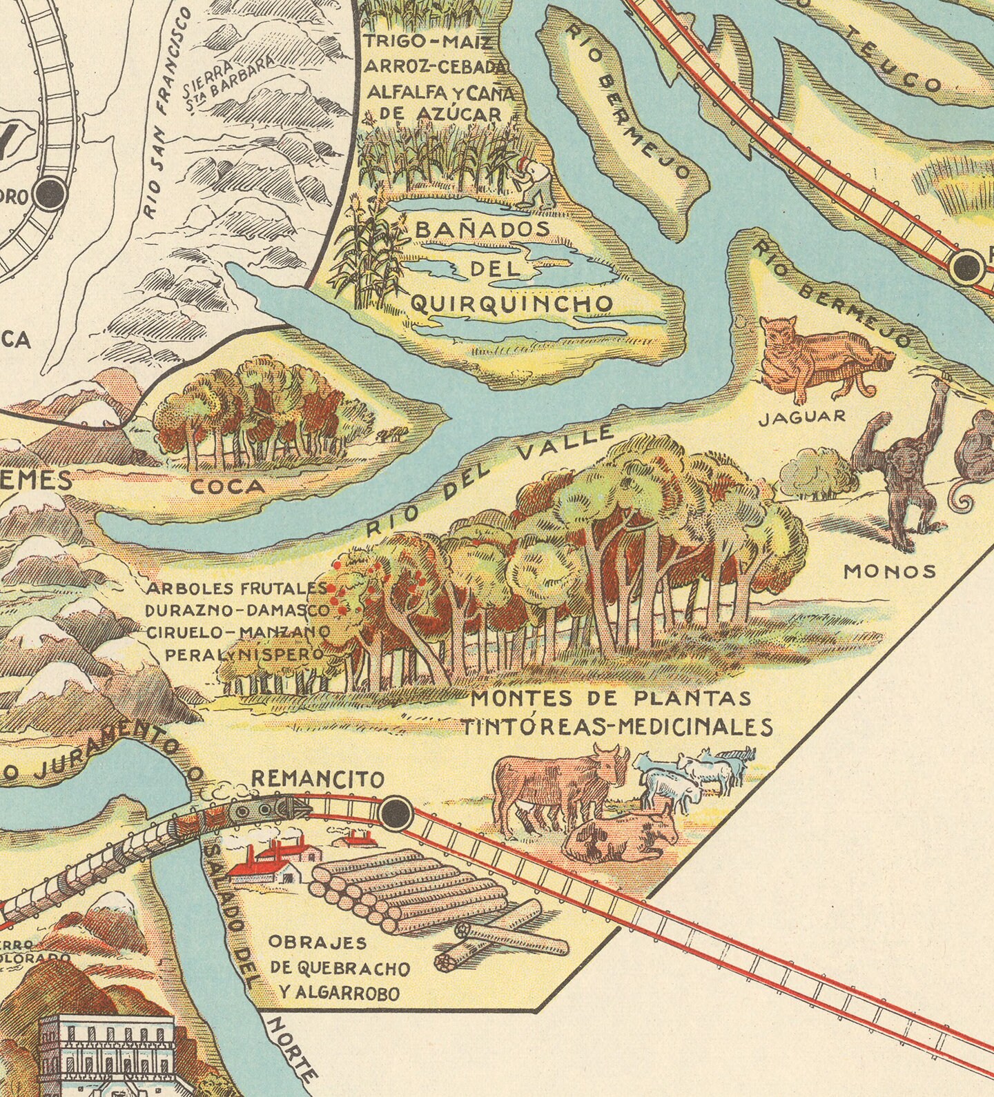 Pictorial Map of Salta. Argentina. Vintage Home Deco Style Old - Etsy