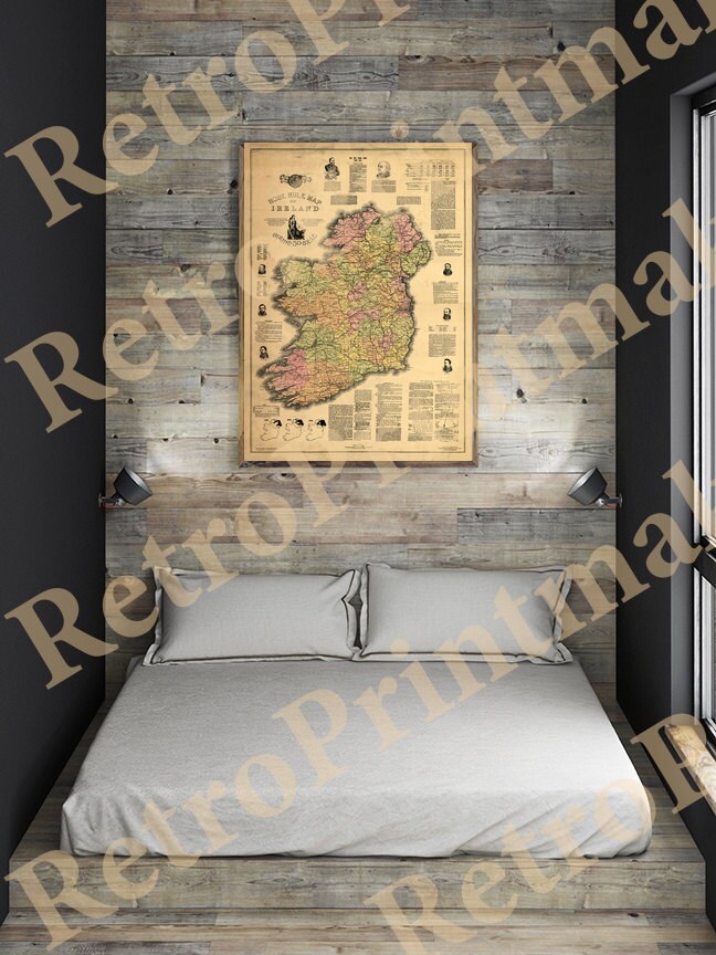 Home Rule Map of Ireland 1893. Vintage Restoration Hardware | Etsy