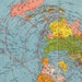 Air Age Map of the World. A Polar Projection Map Print. Vintage ...