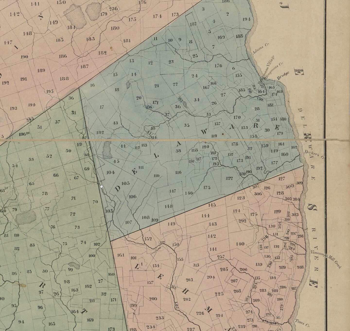Map of Pike County Pennsylvania. 1856. Vintage Restoration - Etsy