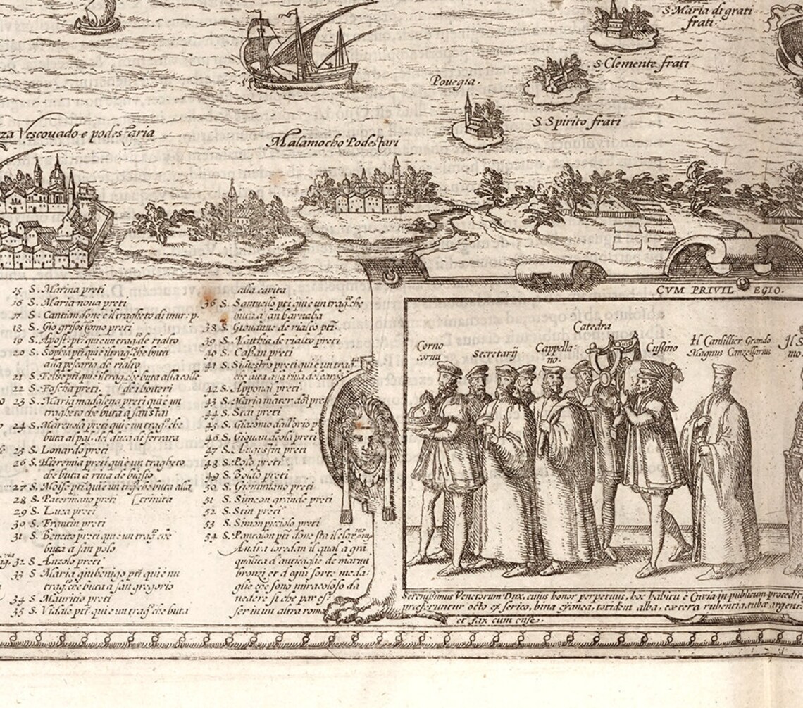 Old Venice, Italy Map, 1575. Hogenberg, Franz. Restoration Hardware ...