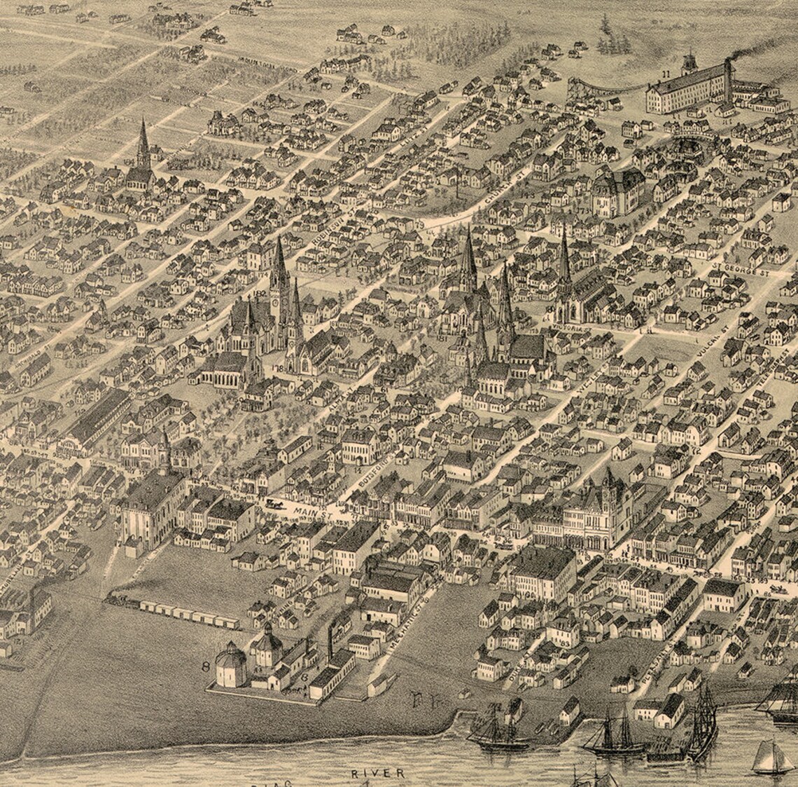 Map of Moncton New Brunswick Canada in 1881. Reproduction - Etsy Canada