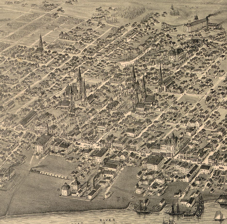 Map of Moncton New Brunswick Canada in 1881. Reproduction | Etsy