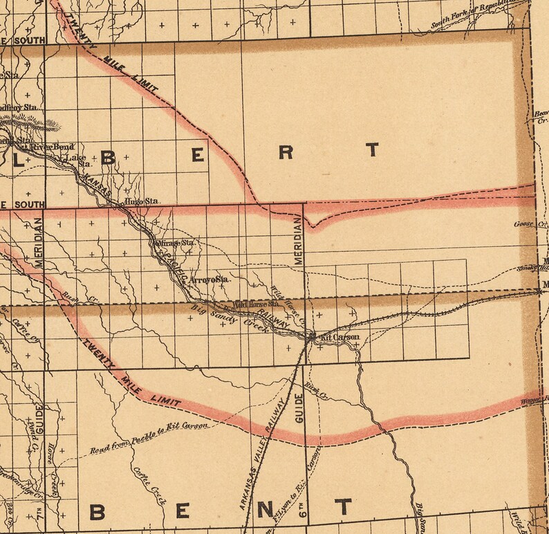 Map of Colorado 1876. Vintage Restoration Hardware Home Deco | Etsy