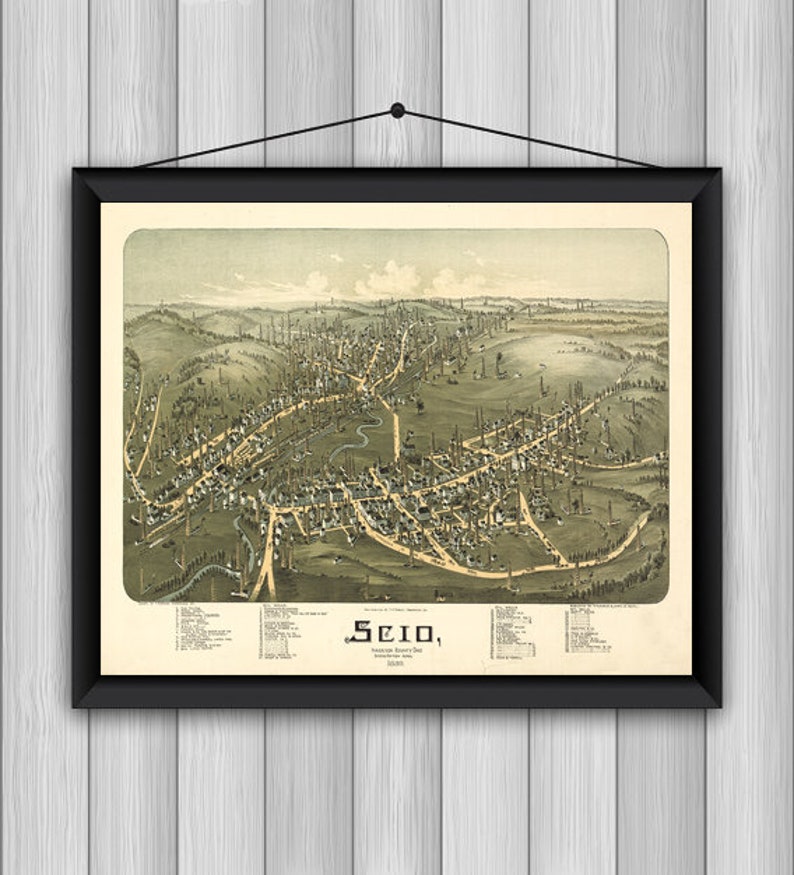 Map of Scio Harrison Co. Ohio. 1899. Home Deco Style Old - Etsy