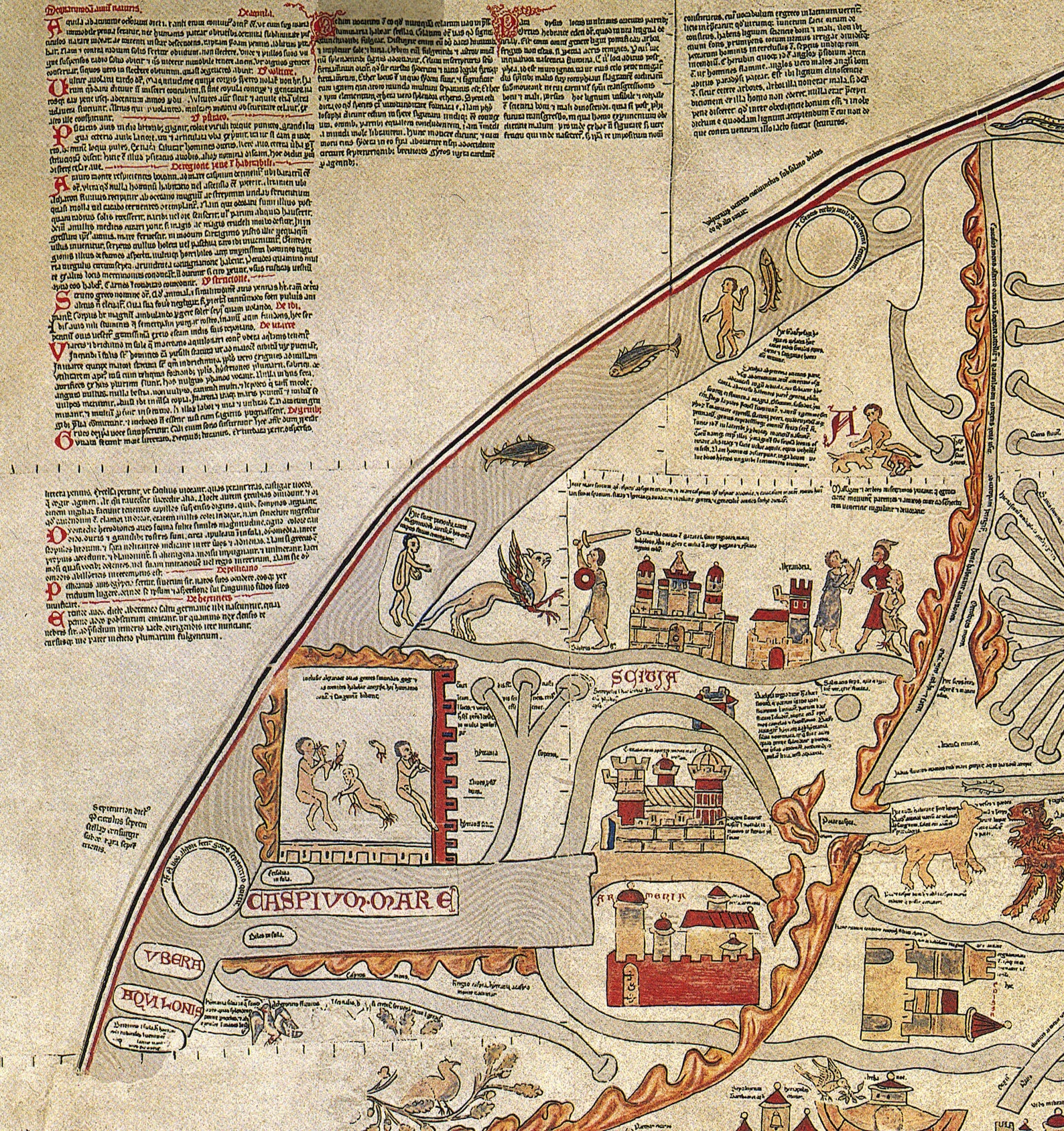 Ebstorf Map Mappa Mundi Medieval European Map of the World by Gervase ...