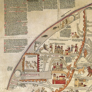 Ebstorf Map Mappa Mundi Medieval European Map of the World by Gervase ...