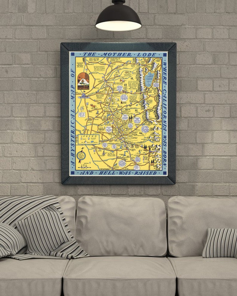 Map of Mother Lode : Where California Was Born. Vintage - Etsy