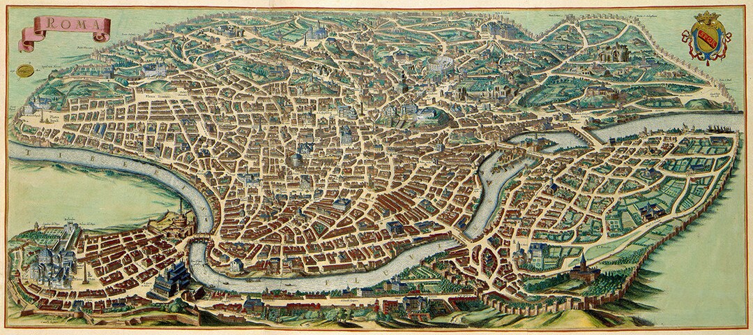 View of Rome, Ca. 1640 (roma a Principios Do S.xvii.) Vintage ...