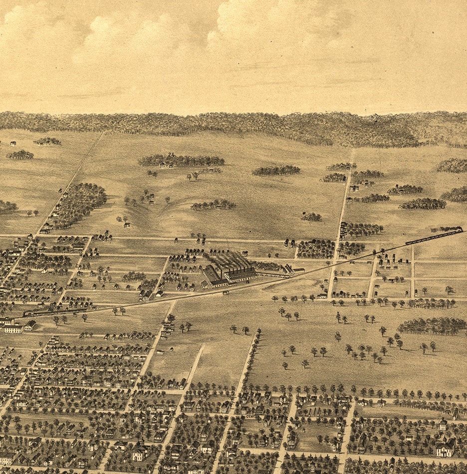 Map of Terre Haute Vigo Co. Indiana IN. 1880. Vintage | Etsy