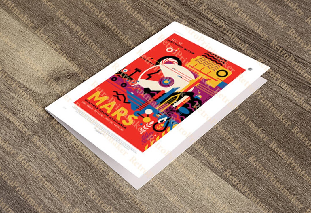 Visit MARS - Greeting Card. New!!! 2016 NASA/JPL Space Exoplanet Retro ...