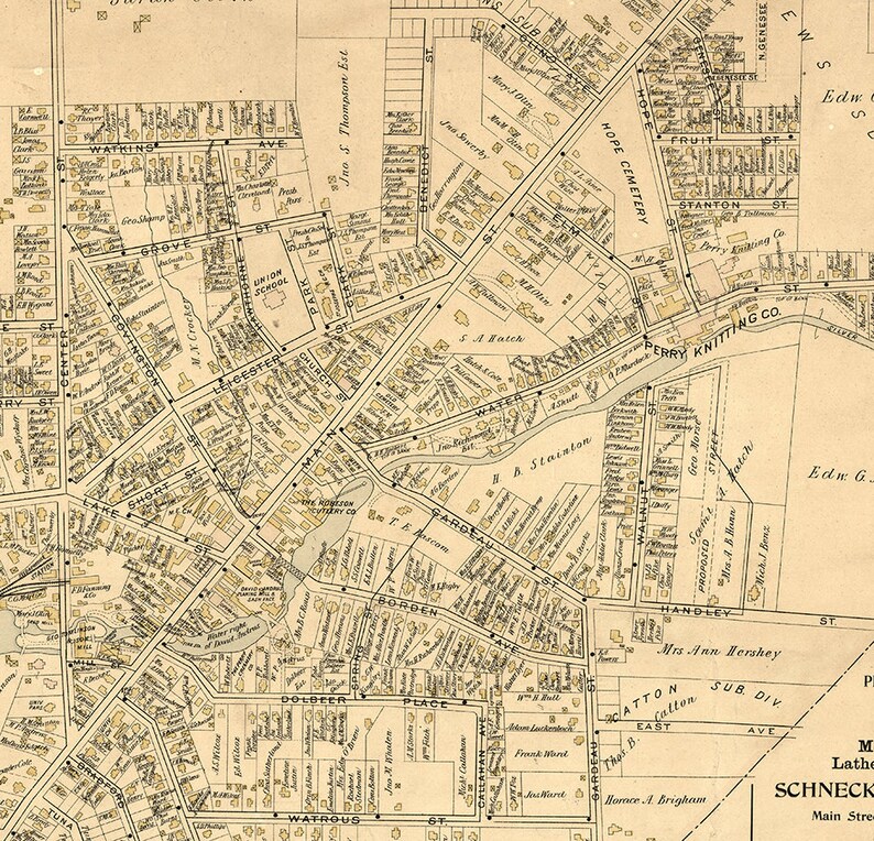 Map of Perry, Wyoming County, New York, N.Y. 1902. Vintage Restoration ...