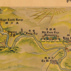 Pictorial Map of the Yangtze River Valley, 1930 Restoration Hardware ...