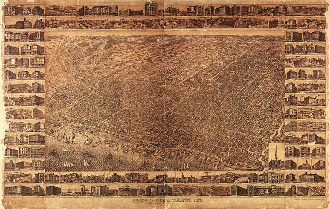 Toronto, Ontario in 1836. Restoration Hardware Home Deco Style Old Wall ...