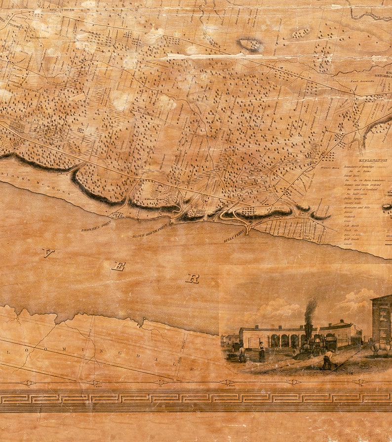 Topographical Map of Jersey City Hoboken New Jersey NJ. - Etsy