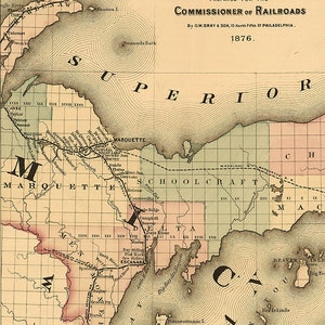 Railroad Map of Michigan Prepared for the Commissioner of Railroads ...