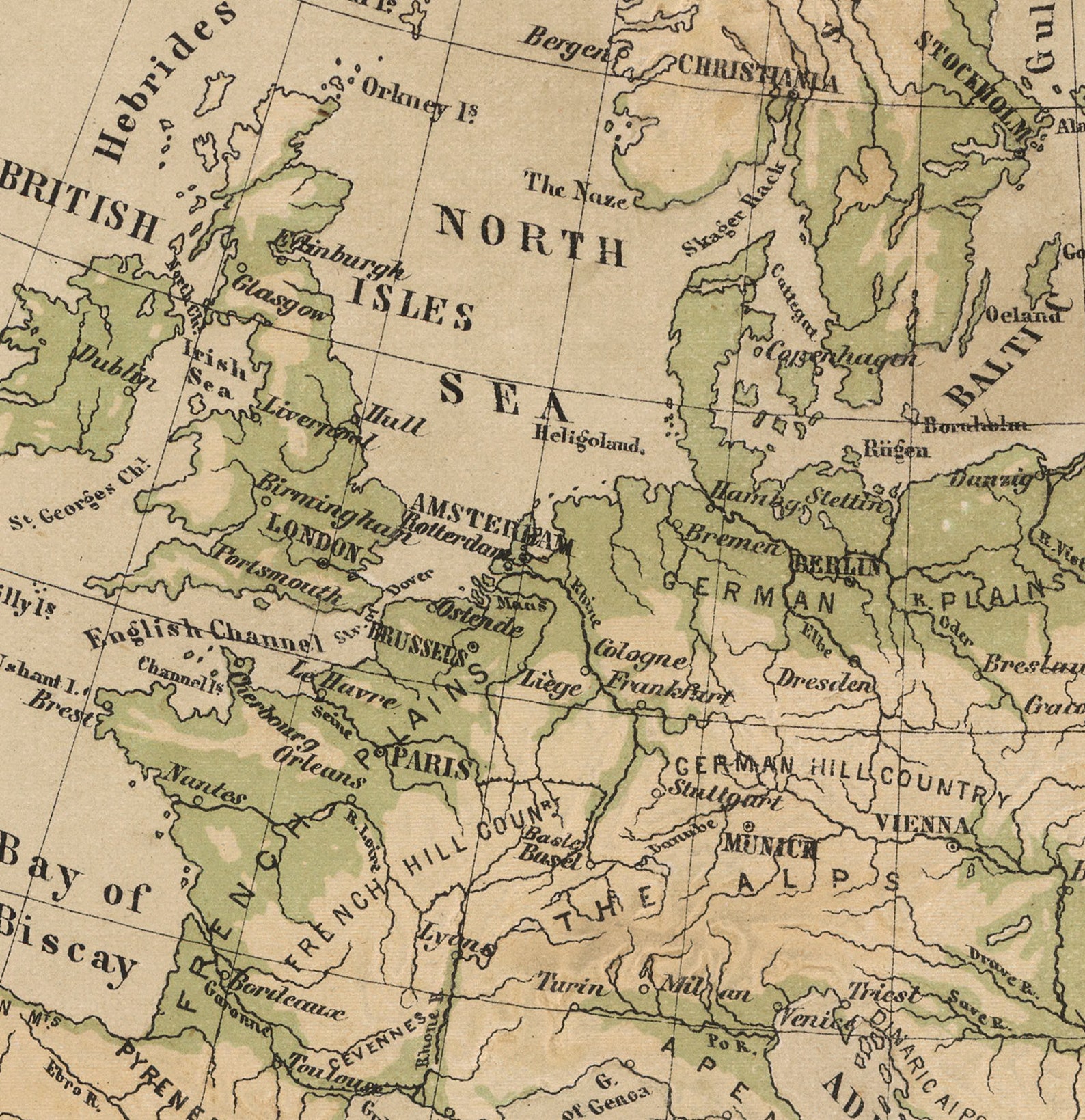 Map of Europe, 1880. Vintage Home Deco Style Old Wall Reproduction Map ...