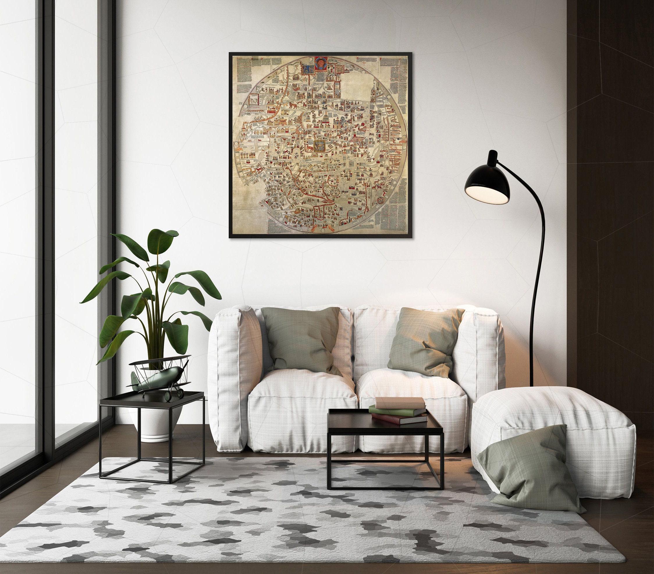 Ebstorf Map Mappa Mundi Medieval European Map of the World by Gervase ...