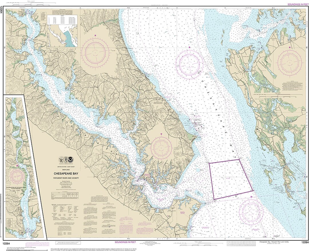 NOAA Nautical Charts of Chesapeake Bay Patuxent River, Vicinity. 12264 ...