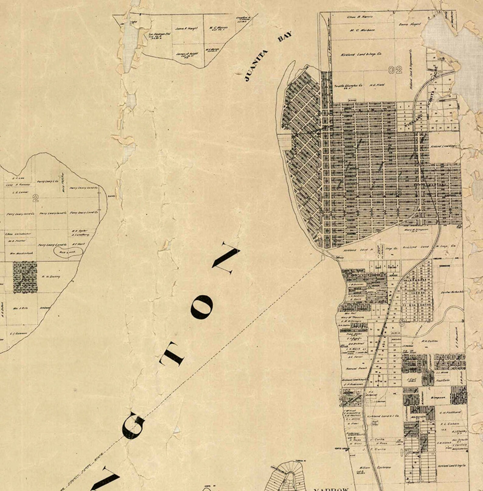 Map of Seattle, Puget Sound, Washington, WT, 1909. Vintage Restoration ...