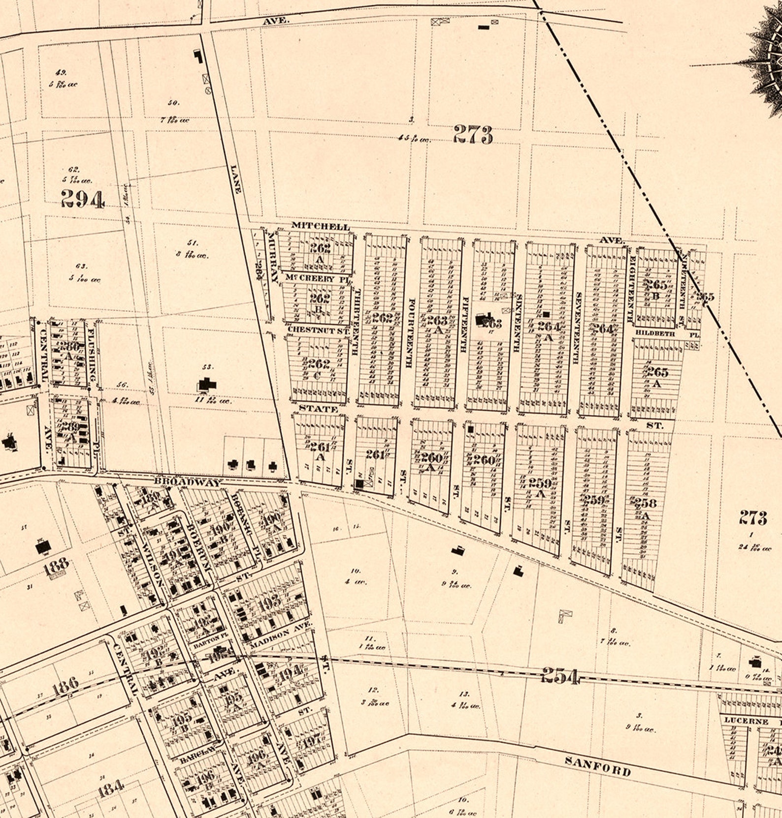 Map of Flushing Queens Boro. New York NY. 1894. Vintage - Etsy