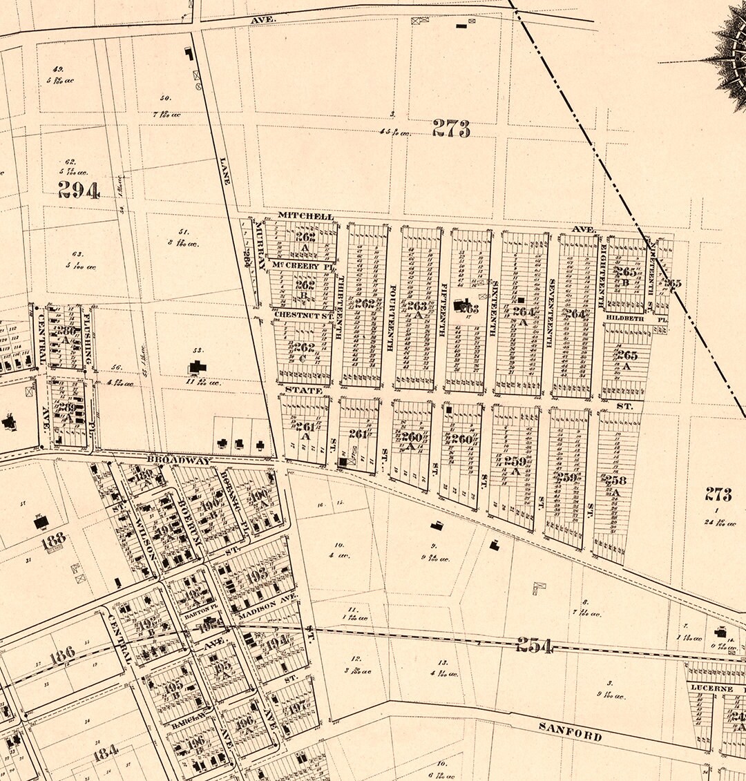 Map of Flushing Queens Boro. New York NY. 1894. Vintage - Etsy