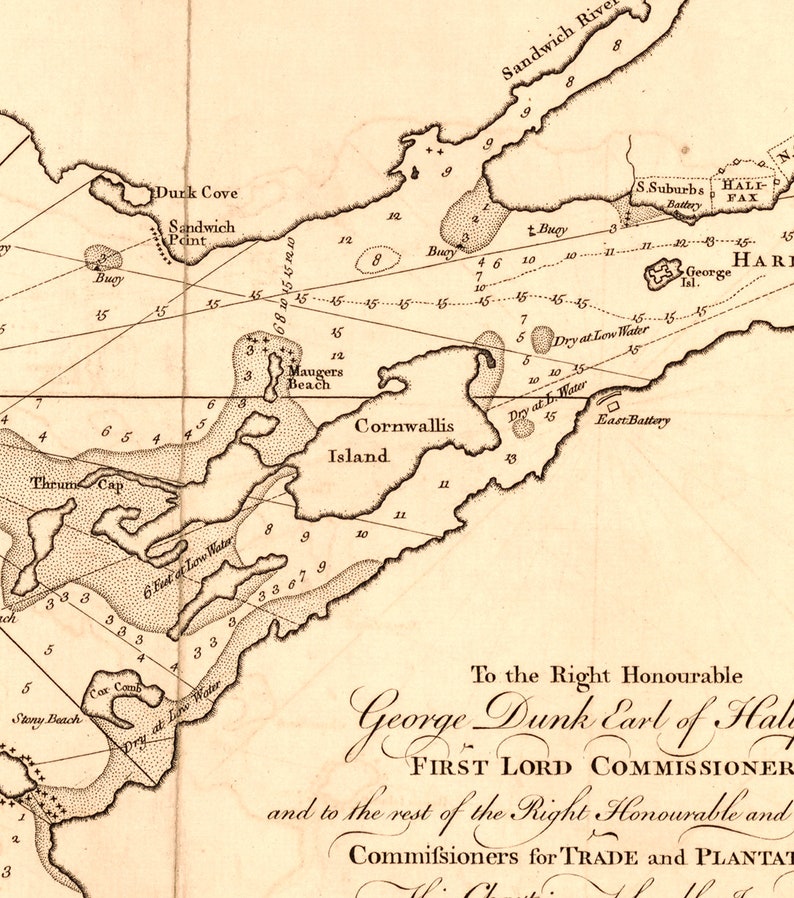 Chart of the Harbour of Halifax, in Nova Scotia; With Jebucto Bay and ...