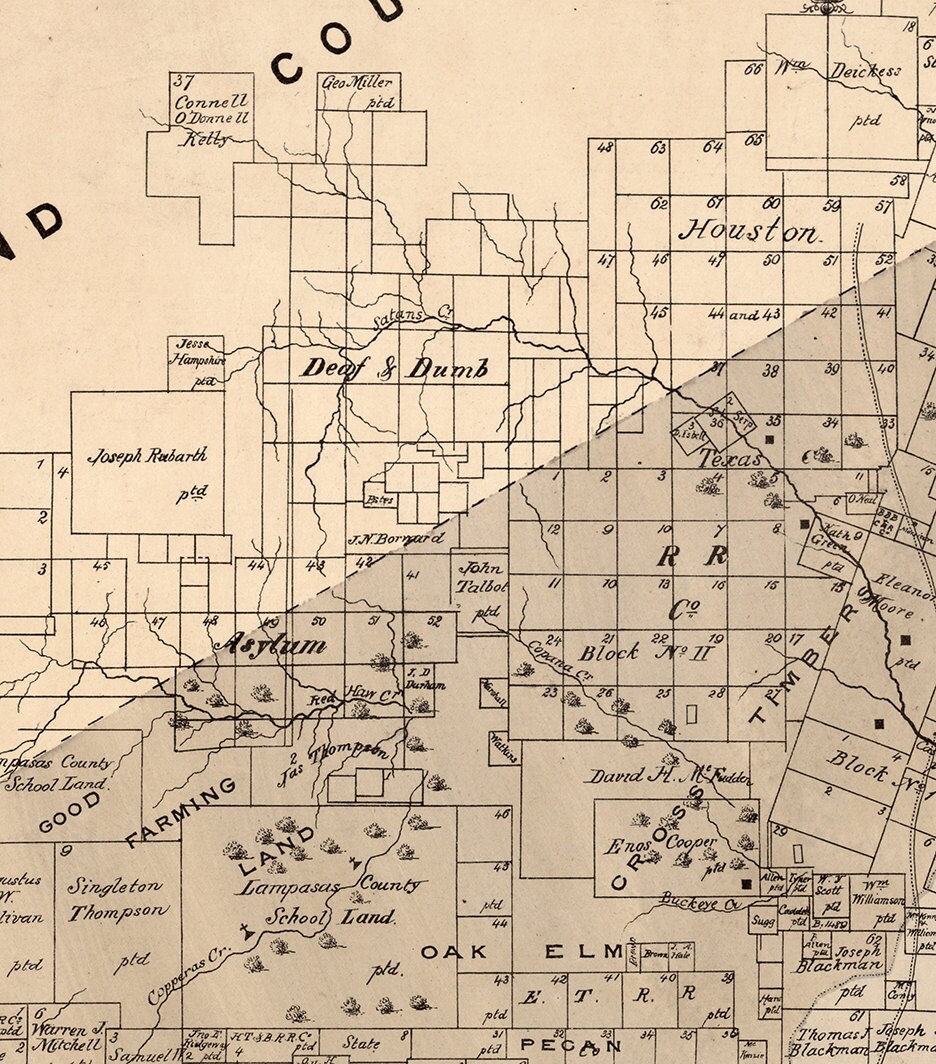 Map of Comanche County Texas TX ... 1876. Vintage - Etsy