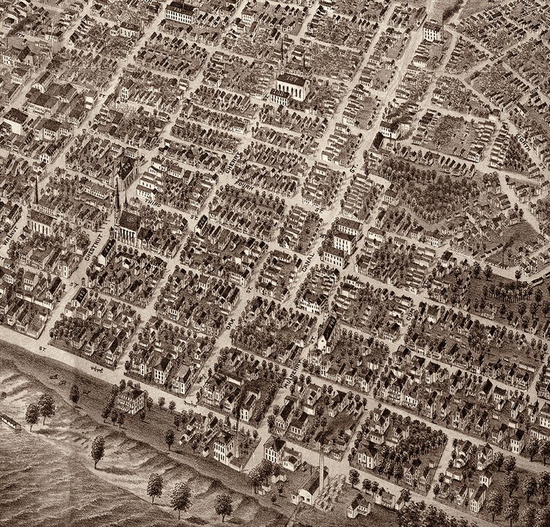 Map of Evansville, Vanderburgh Co., Indiana IN. 1880. Vintage ...