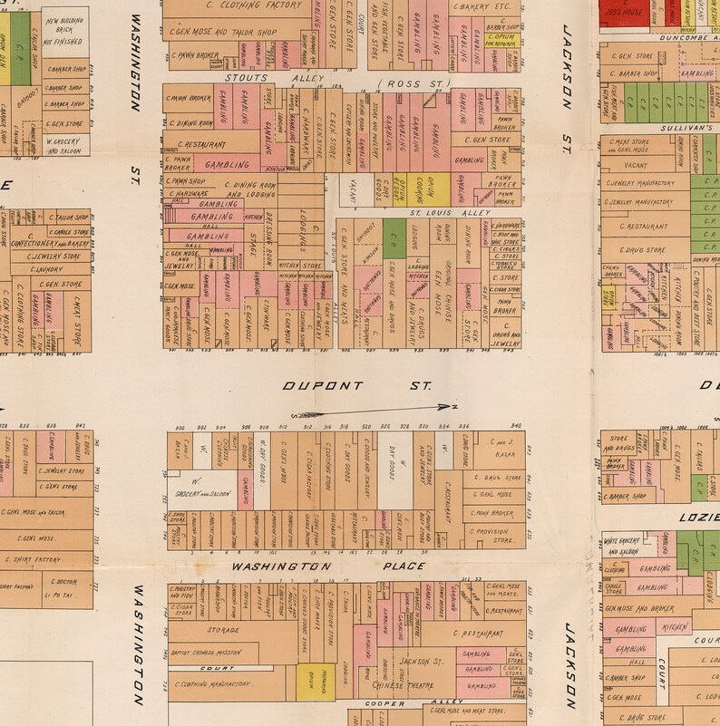 Map of Official Map of Chinatown in San Francisco. Vintage - Etsy