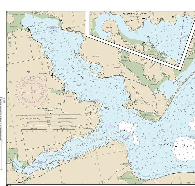 Nautical Charts of Redfish Bay to Middle Ground Including - Etsy