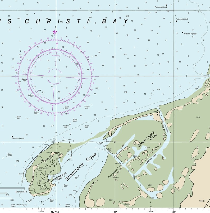 Nautical Charts of Corpus Christi Bay, Texas. 11312 Port Aransas to ...