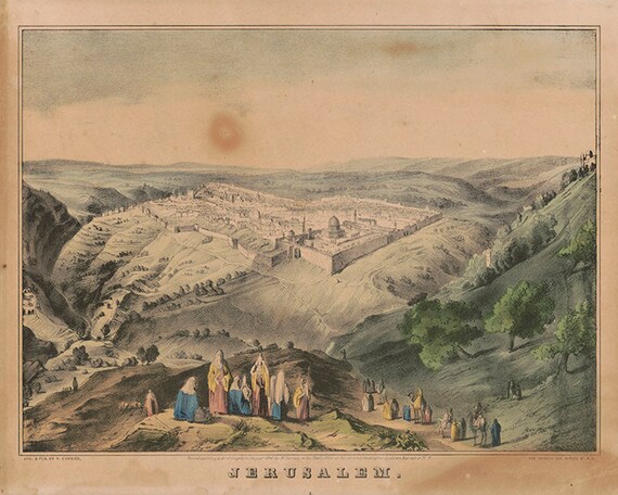 Reproduction Print of Jerusalem With Traveler the Ancient | Etsy