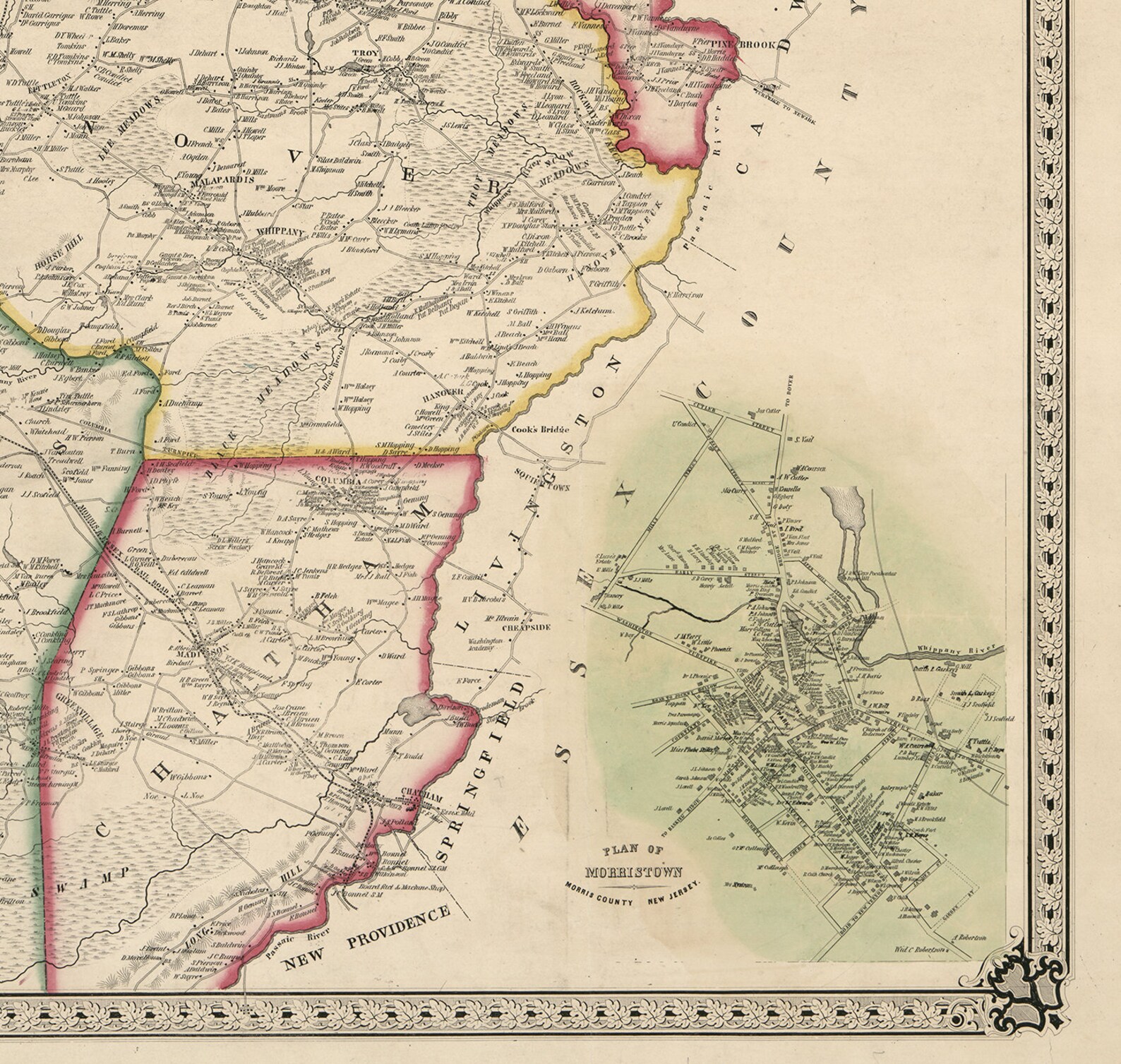 Map of Morris County New Jersey 1853. Vintage Home Decor | Etsy