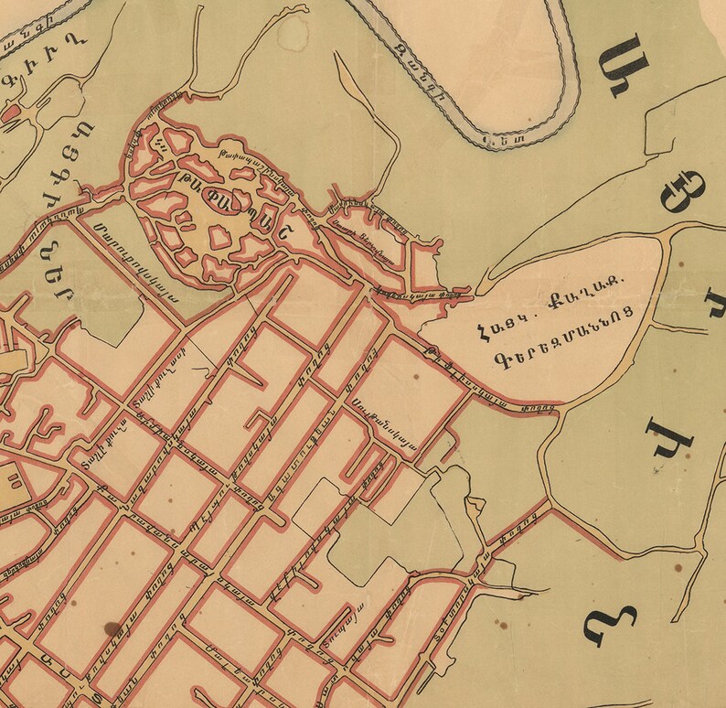 Map of Yerevan Armenia 1920. Vintage Home Deco Wall - Etsy