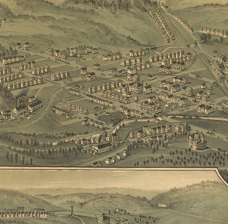 Map of Windber Somerset Co Pennsylvania PA 1900. | Etsy