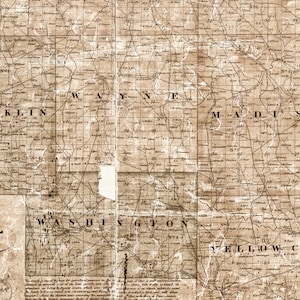 Map of Columbiana County, Ohio 1841 Home Old Wall Vintage Reproduction ...