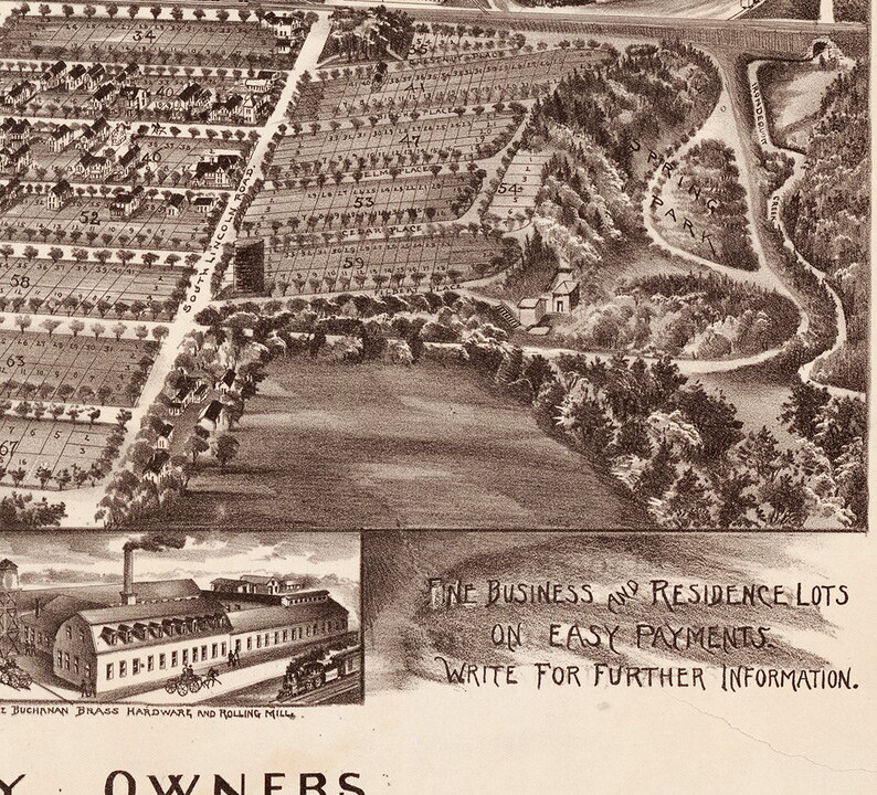 Map of Despatch east Rochester Monroe County New York NY - Etsy