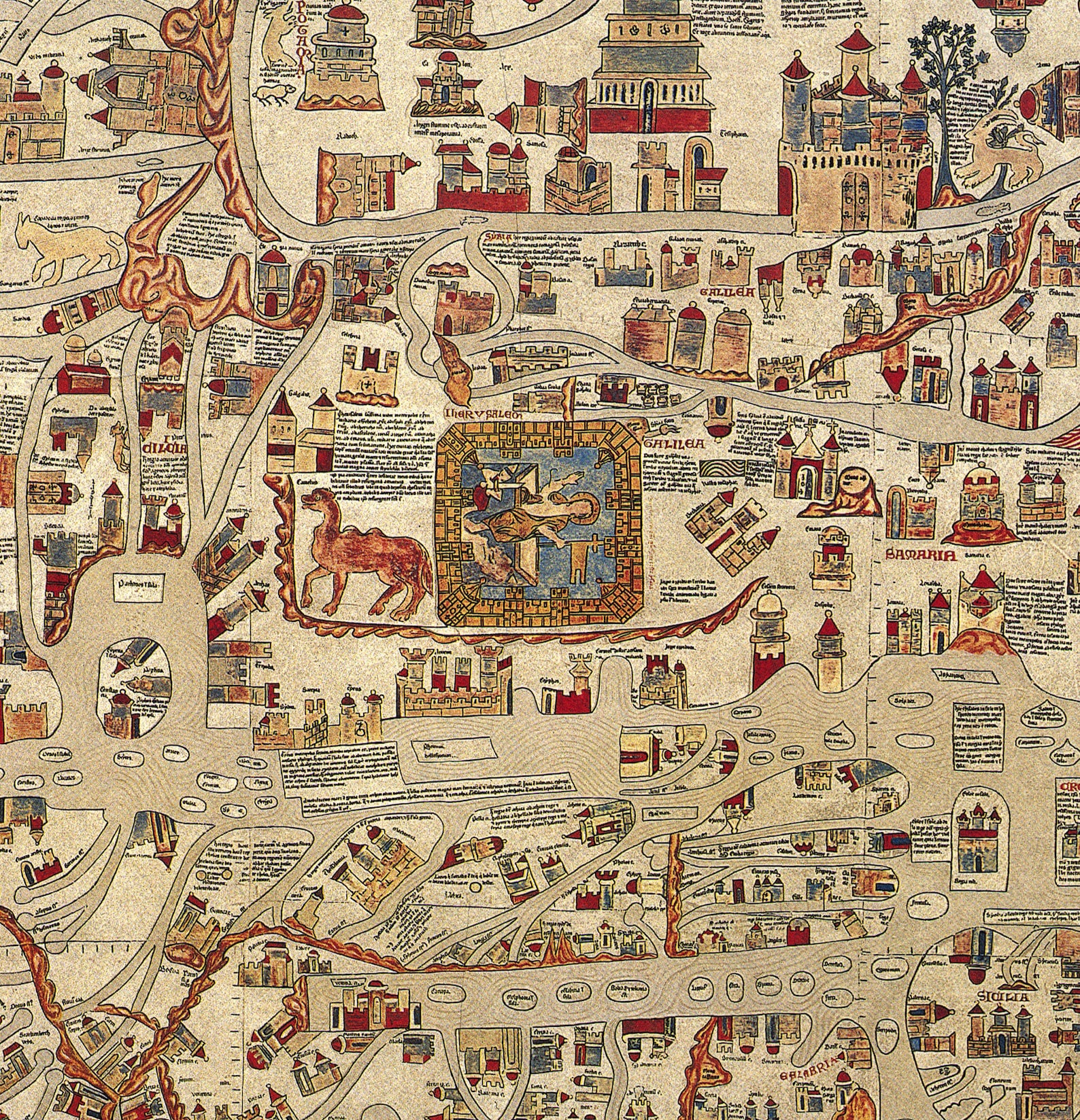 Ebstorf Map Mappa Mundi Medieval European Map of the World by Gervase ...