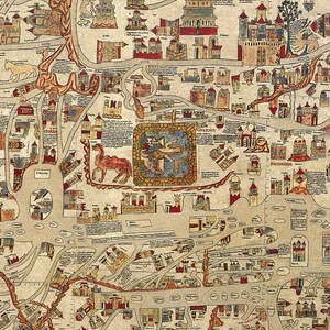 Ebstorf Map Mappa Mundi Medieval European Map of the World by Gervase ...
