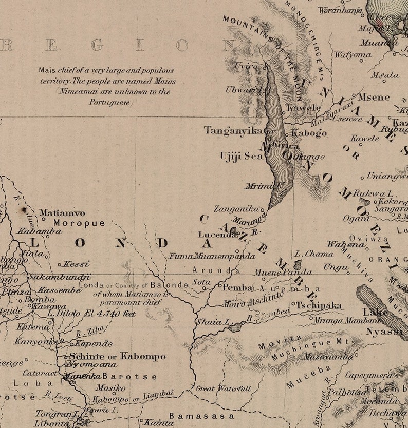 Map of Southern Africa 1869. Vintage restoration hardware | Etsy
