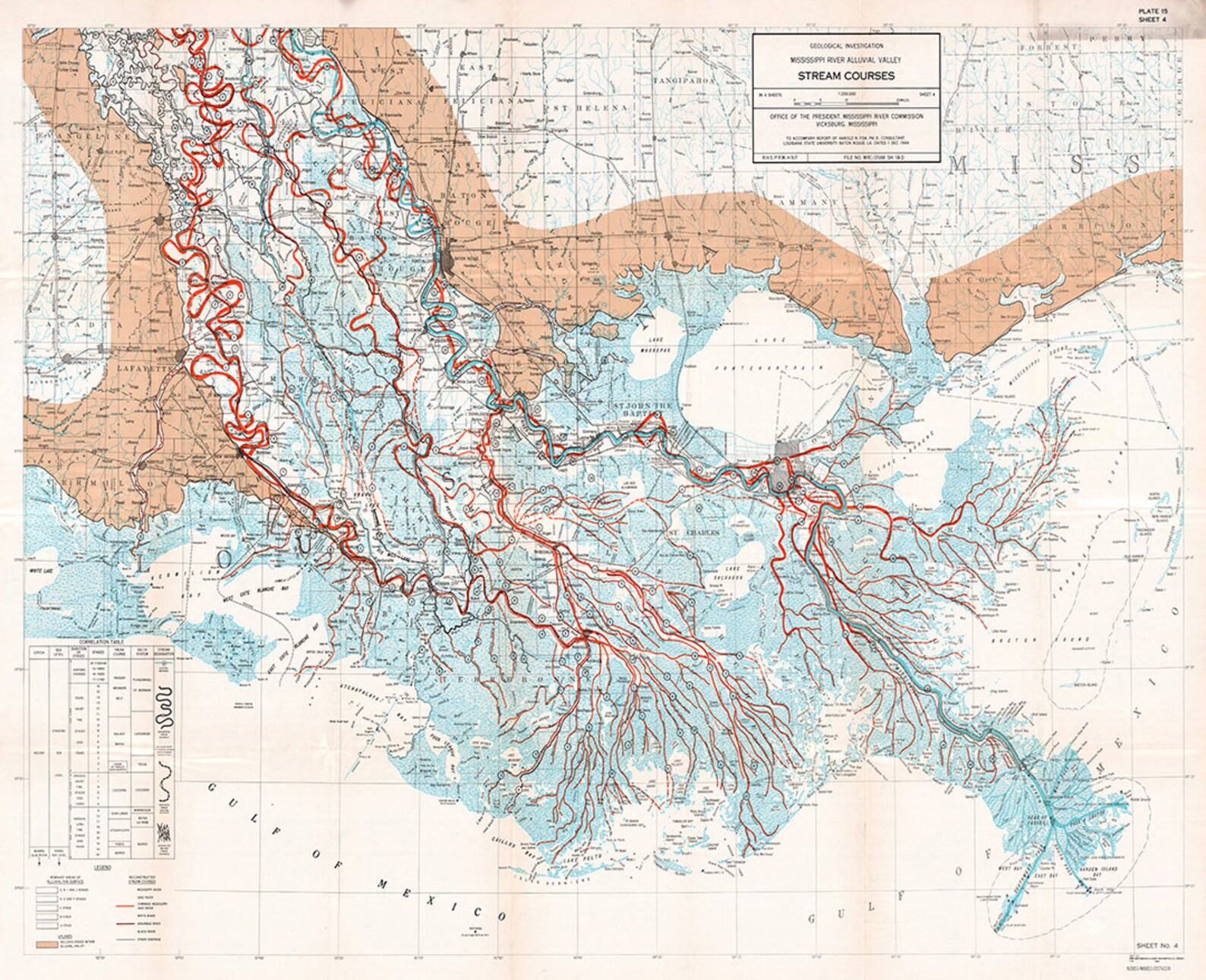 Plate 15, Sheet 4 of Fisk's Alluvial Valley Mississippi River Map ...