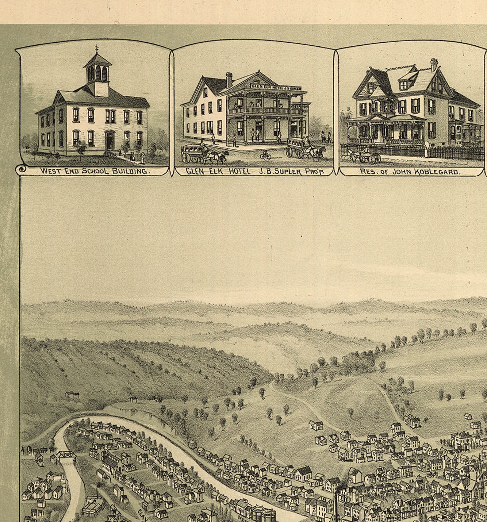 Map of Clarksburg Harrison Co. West Virginia WV. 1898. - Etsy Hong Kong
