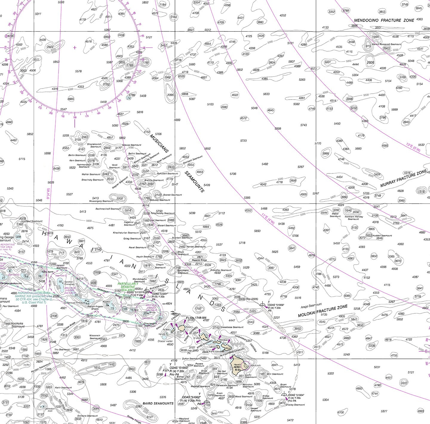 Nautical charts of North Pacific Ocean Eastern. 50 Bering | Etsy