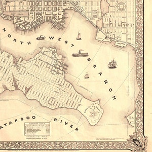 Baltimore City Planning, Maryland, MD., Derveer, 1851. Vintage ...