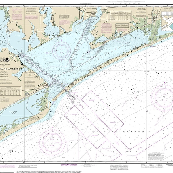 Nautical Map of Laguna Madre - Etsy