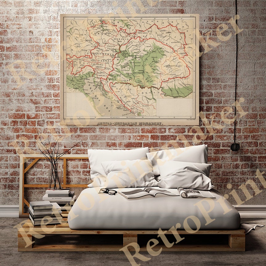 Map of Austro-hungarian Monarchy 1880. Vintage Home Deco - Etsy