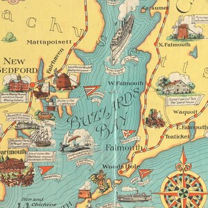 Map of Mount Hope Bridge, Bristol, Rhode Island R.I. Vintage ...