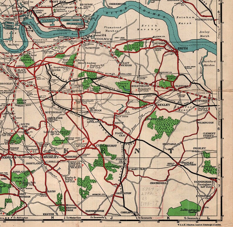 Historic London Map England U.K. 1930s. Restoration Hardware - Etsy