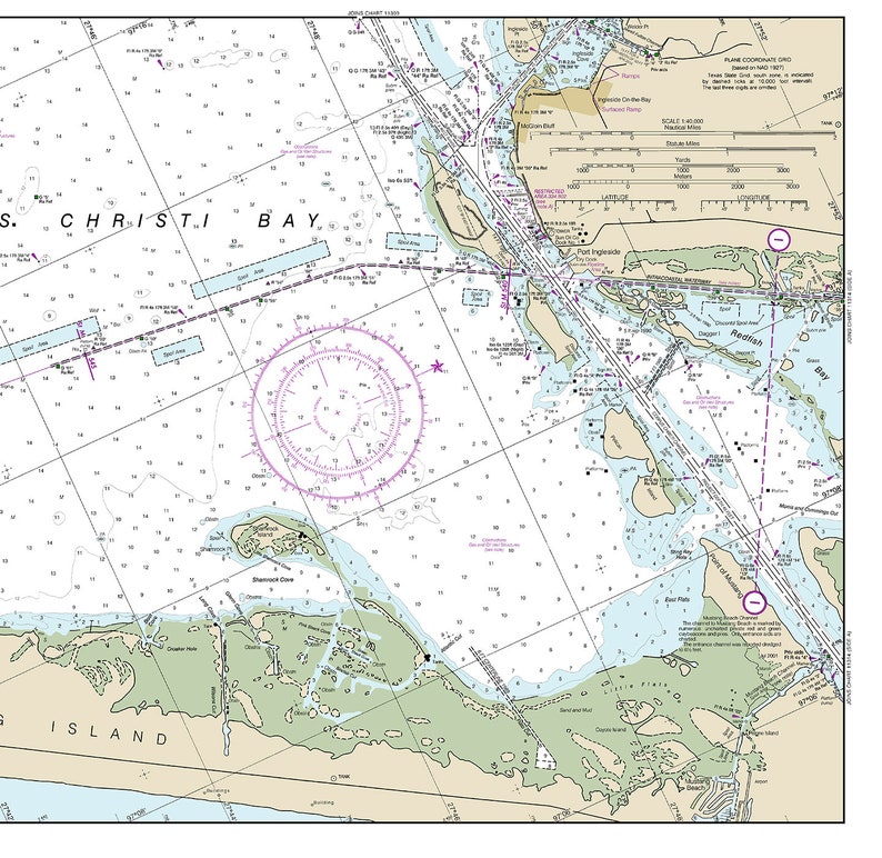 Nautical Charts of Redfish Bay to Middle Ground Including - Etsy